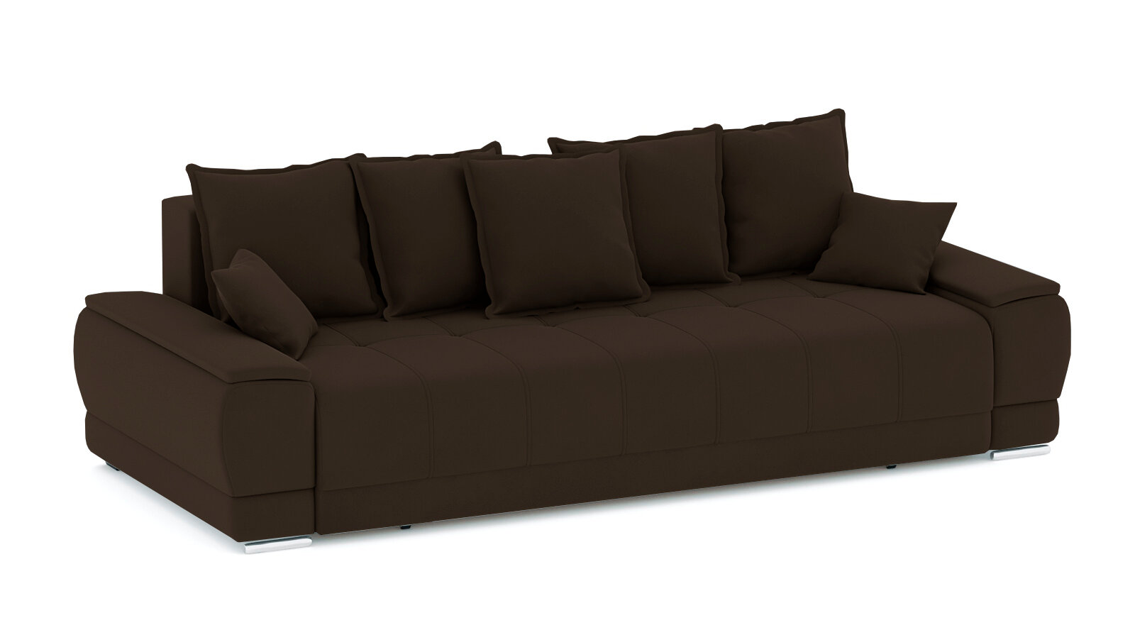 Диван - кровать Nordviks, еврокнижка, 260*105*87, велюр Зара Браун 20