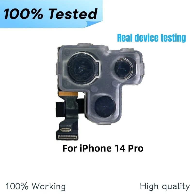 Полностью протестированный модуль камеры с гибким кабелем основной объектива для iPhone 11 12 13 Pro Max 14 15 Plus Pro Max 12 13 Mini задняя камера For iPhone 14 pro