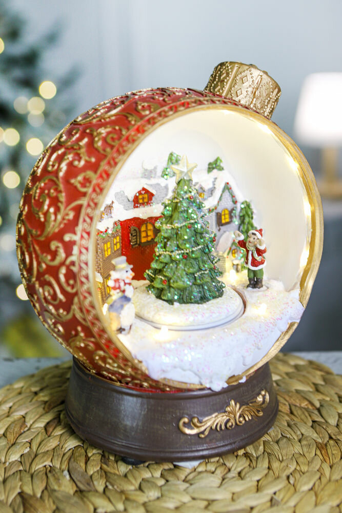 Светящаяся композиция-шар снежный хоровод, полистоун, музыка, 17 см, батарейки, EDG 8100421A999