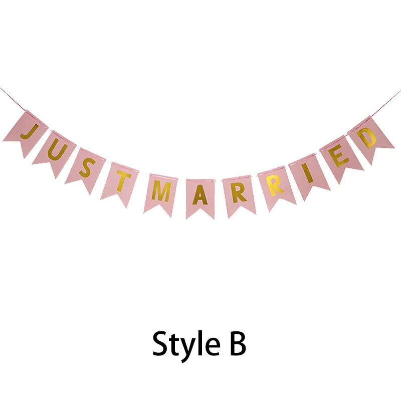 Свадебный баннер "Just Married", бумага