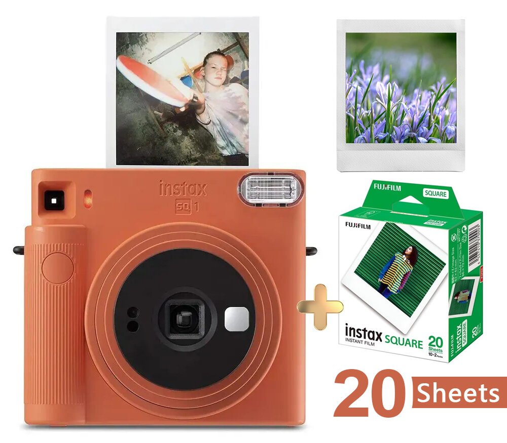 Фотоаппарат моментальной печати Fujifilm Instax SQUARE SQ1-оранжевый (квадратный состав, использует квадратную пленку)