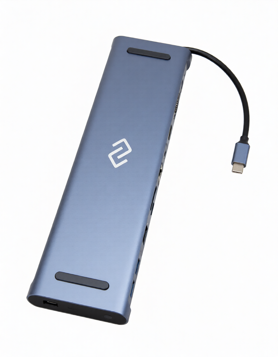 Док-станция Digma DS-990UC_G USB Type-C to HDMI, VGA, RJ45, mDP, 4*USB 3.0, 3.5mm, USB-C 60W, microSD, SD, 19cm