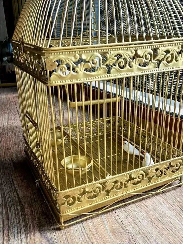 Ретро-клетка для попугаев из кованого железа в европейском стиле, большая роскошная металлическая клетка для птиц, декоративная клетка для птиц во внутреннем дворе, 45*45*75 см