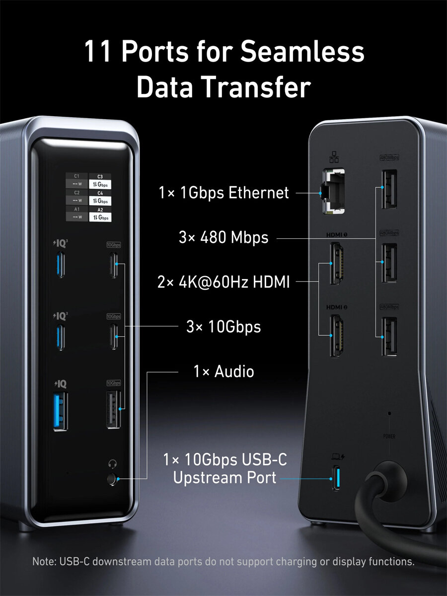 Anker Prime A83B6 160W Charging Station, черный, сетевое зарядное устройство