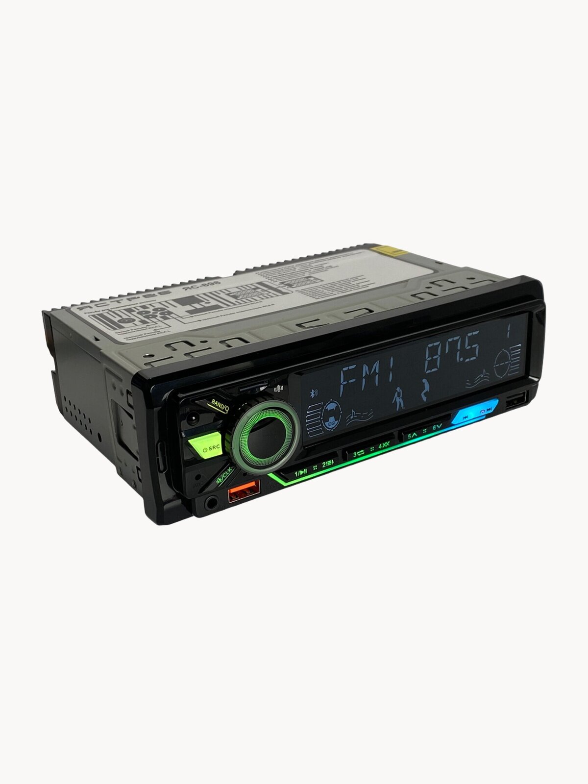 Автомагнитола 1 DIN с RGB подсветкой, 100Wx4, MP3, USB, голосовое управление, универсальная модель
