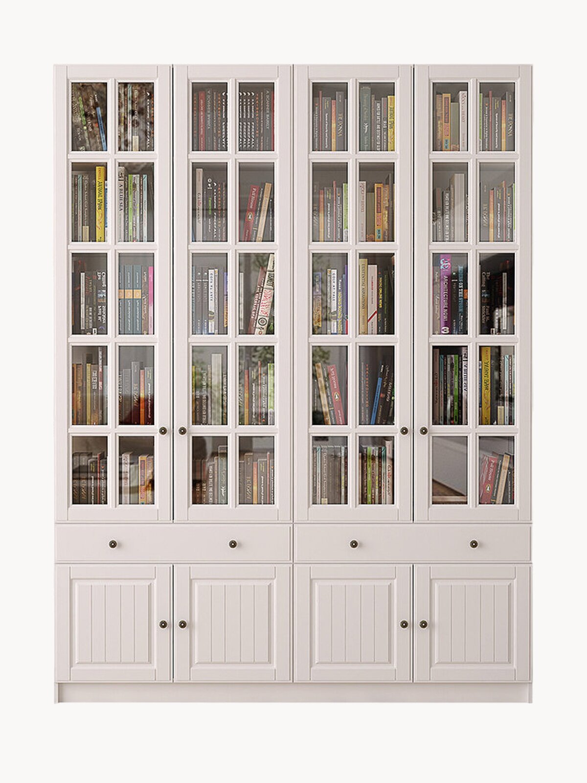 Распашной шкаф со стеклом Паскаль Ч-7 Фабрика Стиль, 180x240x35 см, Белый фасадный 0101, фасады - Милк SF-01 ADI матовый