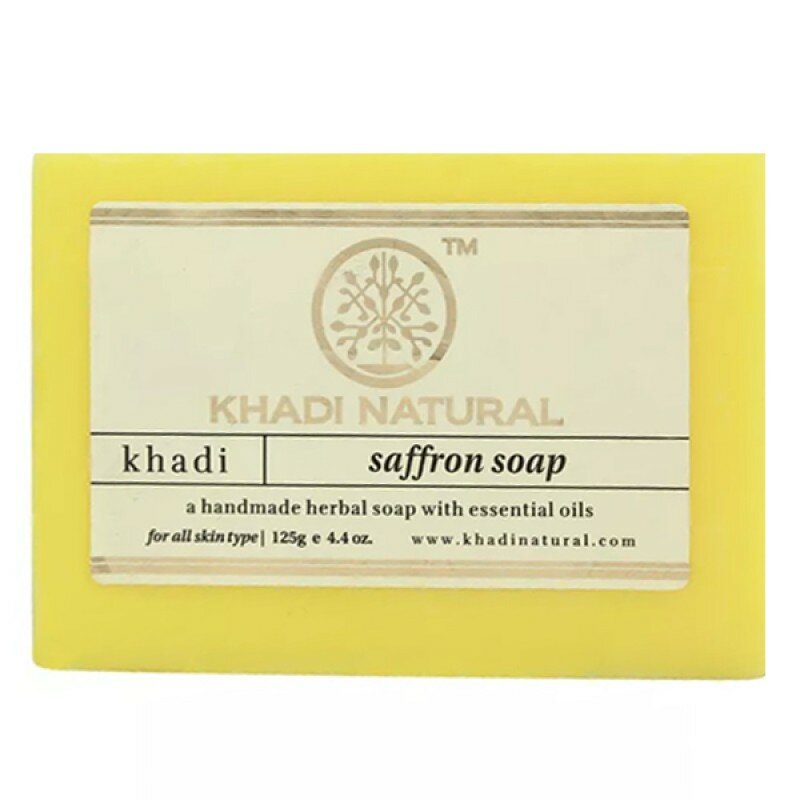 Мыло Шафран марки Кхади (Saffron soap Khadi), 125 грамм