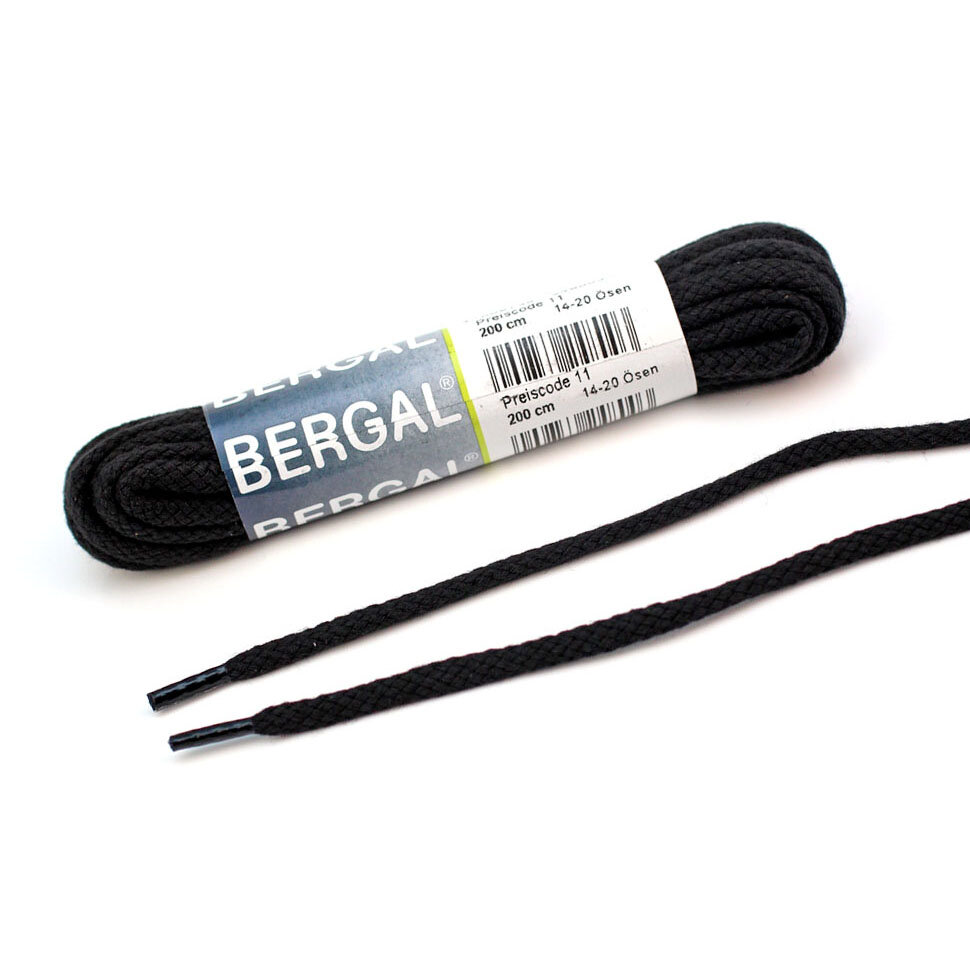 BERGAL Шнурки круглые плетеные 200 см черные, тёмно-коричневые. (черный (000))