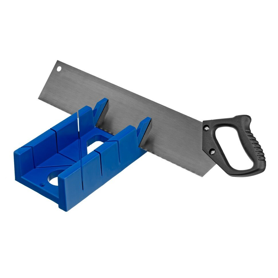 СИБРТЕХ Стусло пластиковое, синее, 4 угла для запила, пила 450 мм Сибртех, ( 22538 )