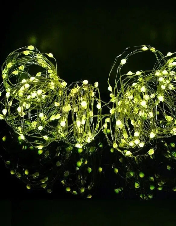 Гирлянда светодиодная электрическая роса 200 м теплый белый свет 8 режимов работы 2000