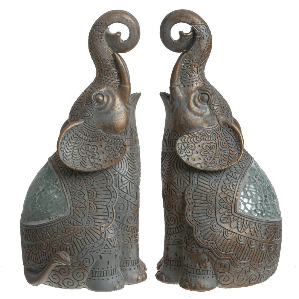 Набор из 2-х фигурок декоративных "Слон", L=19 W=9,5 H=21 см