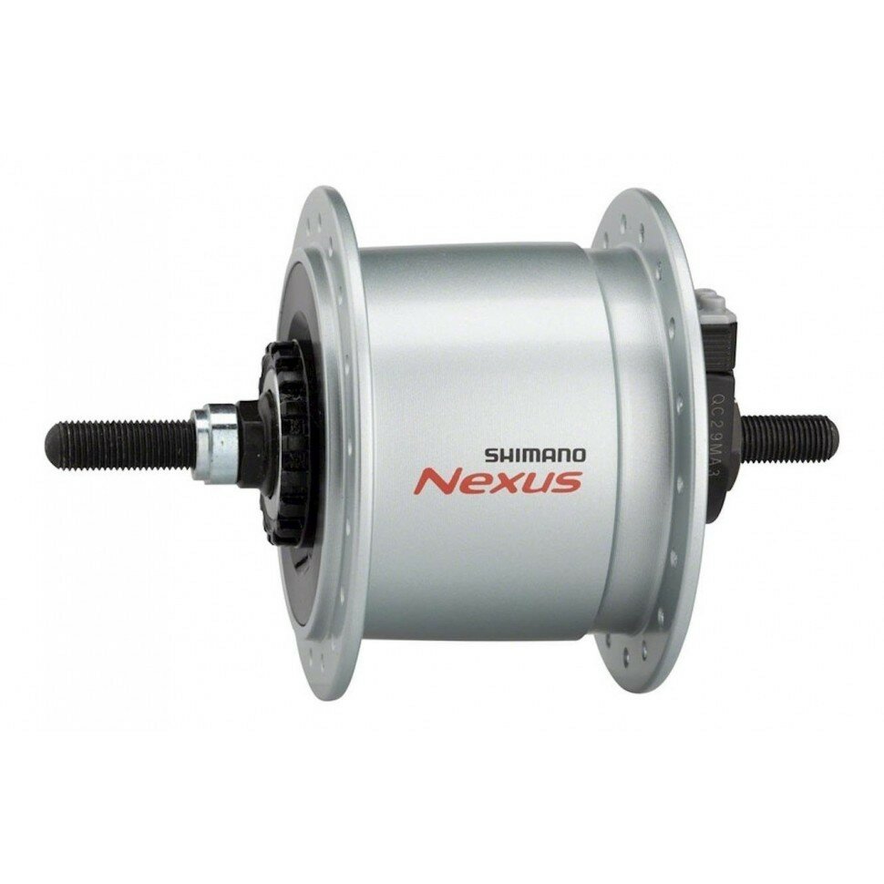 Втулка передняя динамо SHIMANO C6000, 6V-3W, 36H, OLD:100мм, роллерный тормоз, серебристый, б/уп без гаек и шайб