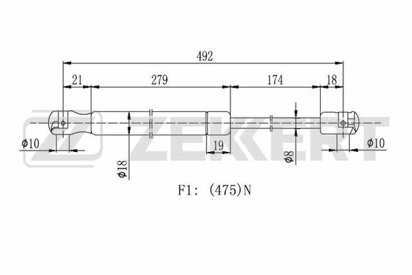 Амортизатор багажника Citroen C4 II 09- Zekkert