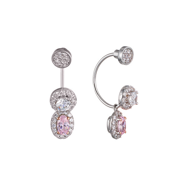 Серьги ELEMENT47, серебро, 925 проба, фианит