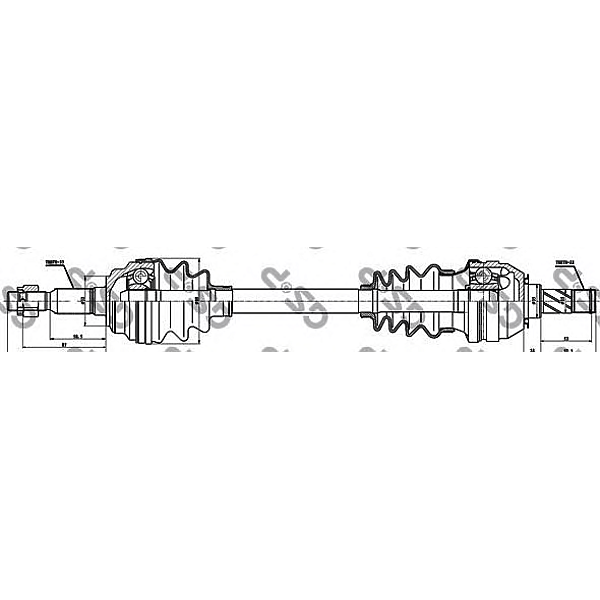 GSP 260013 (0374321 / 260013 / 374321) привод левый 595mm\ Opel (Опель) Astra (Астра) g / Zafira (Зафира) 1.8 / 1.7dti 98-