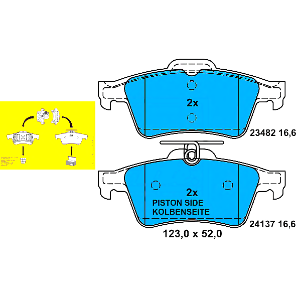 ATE 13.0460-7194.2 (0000425405 / 011742119612 / 0252413716) колодки тормозные дисковые задн, ford: Tourneo (Торнео)