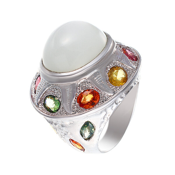 Кольцо, серебро, 925 проба, сапфир