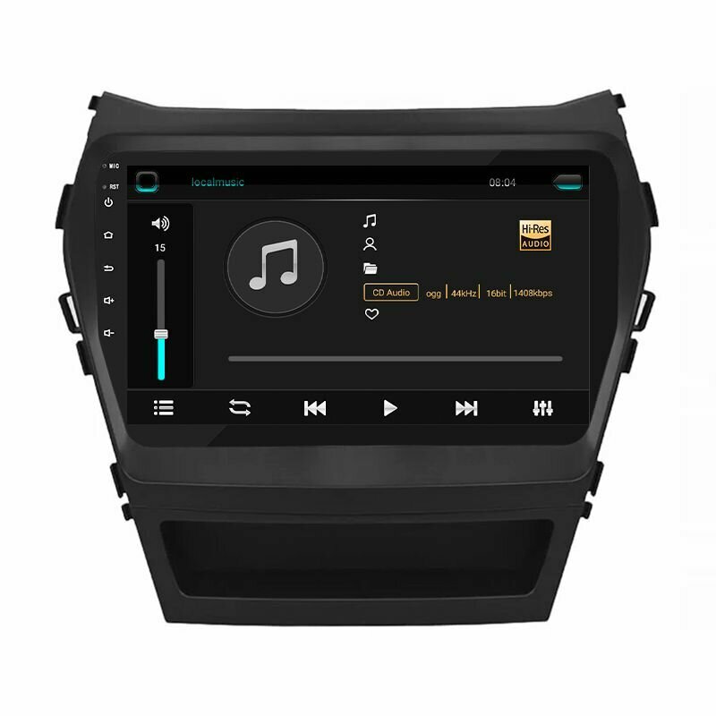 Автомагнитола с рамкой 2 din 9 дюймов для Hyundai Santa fe 3 2012-2018 / Android 2Gb+32Gb / GPS / Bluetooth / Wi-Fi / FM-радио