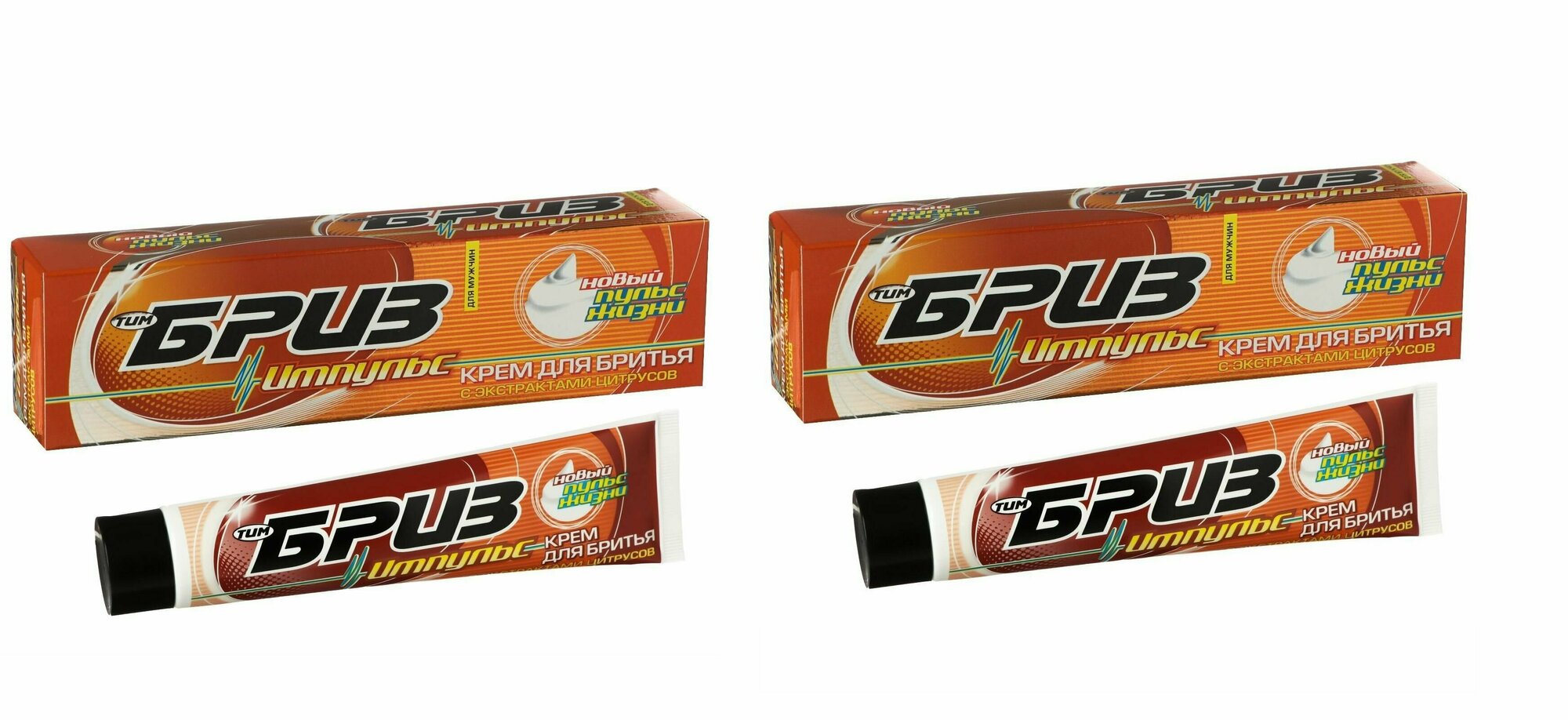 ТимБриз Крем для бритья "Импульс", с экстрактом цитрусов, 75мл, 2 штуки