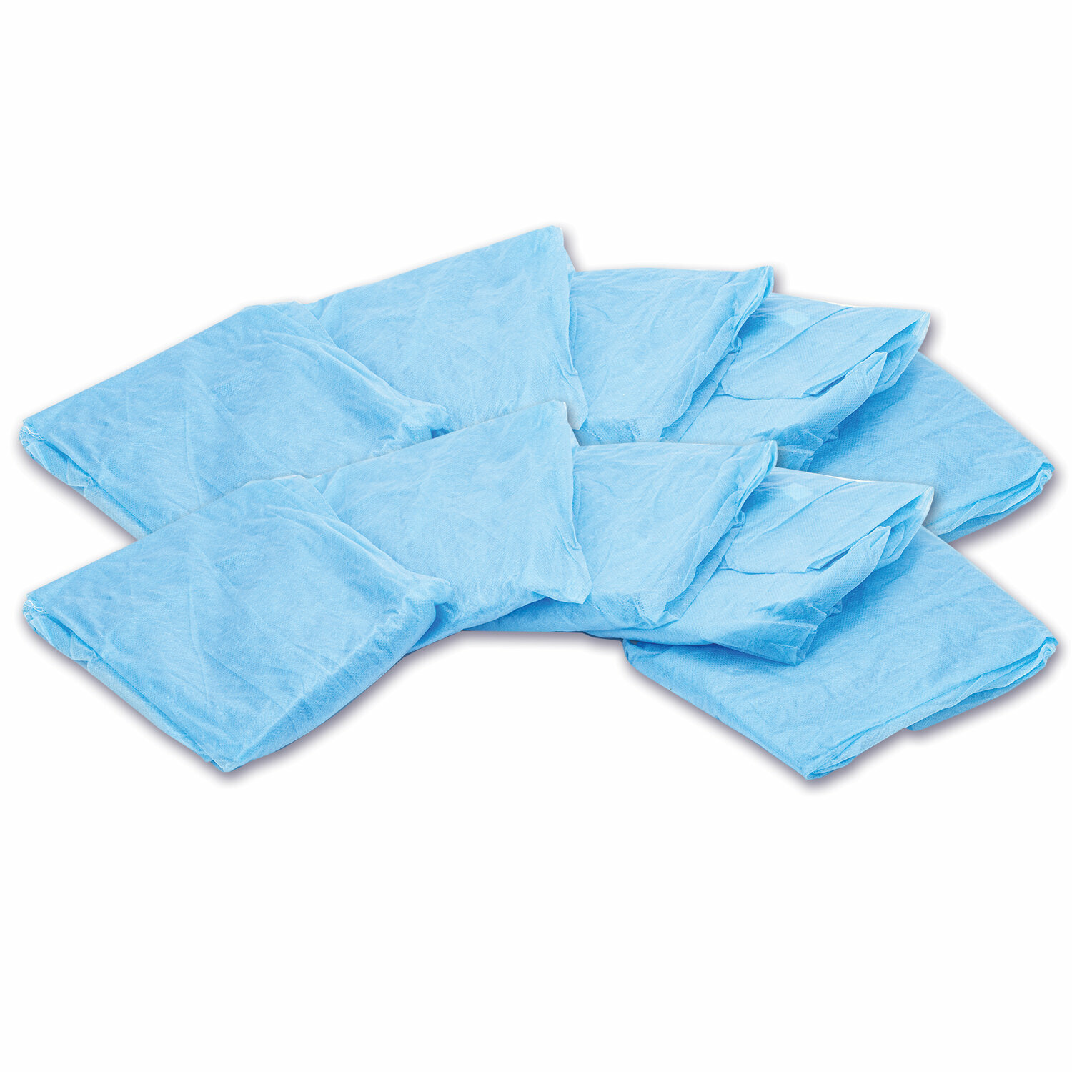 Упаковка 2 шт. Халат одноразовый голубой на липучках комплект 10 шт, XXL, 56-58 размер, 110 см, рукав на резинке, 20 г/м2 снаблайн