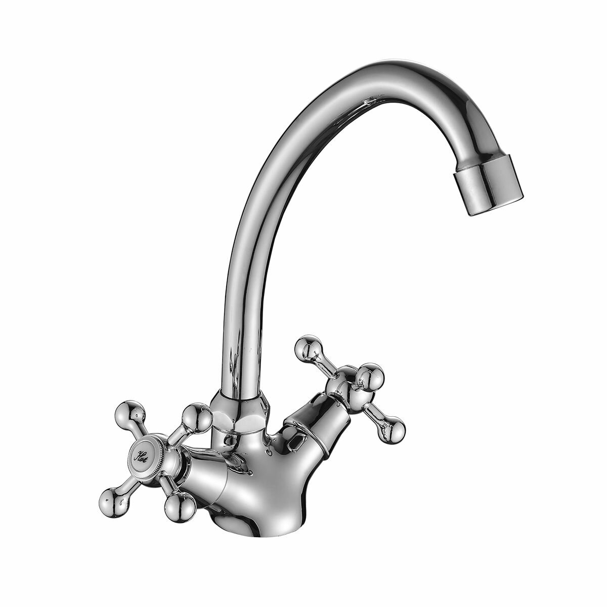 Двуручный смеситель для кухни Decoroom с высоким повортным изливом DR54028