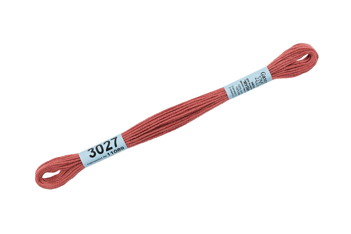 Мулине GAMMA нитки для вышивания 8м. 3027 светлый терракот, 1 штука.