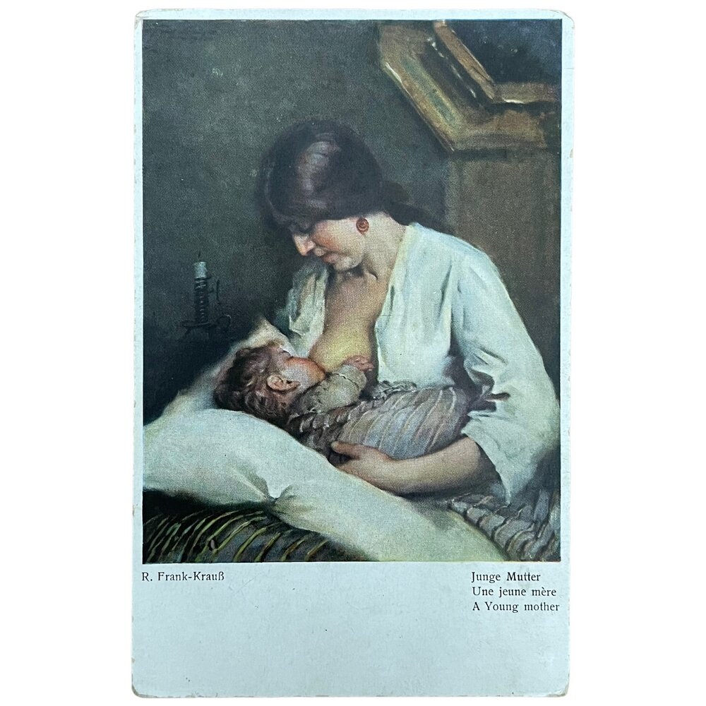 Почтовая открытка "Роберт Франк Краусс. Молодая мать" XX век, Польша