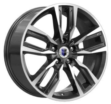 Диск автомобильный литой КиК Борэй 18x8 5x114.3 et40 dia66.1 Чёрный глянцевый с полированной лицевой частью