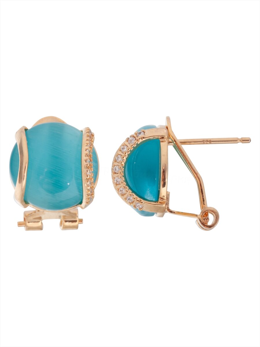 Серьги, кошачий глаз