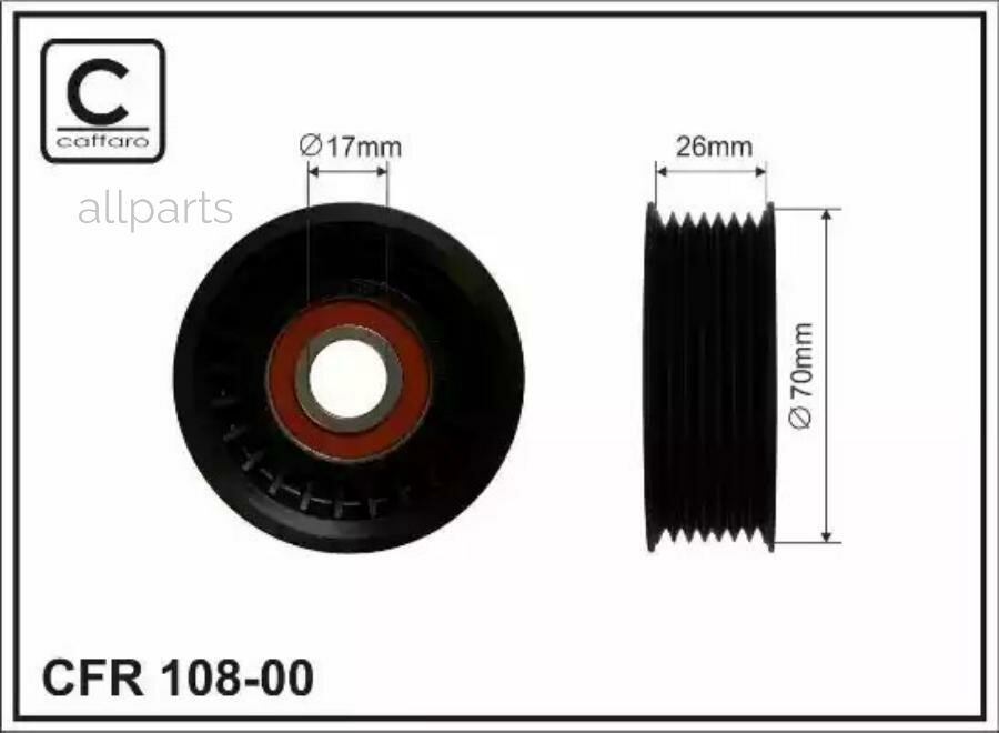CAFFARO 10800 Ролик приводного ремня