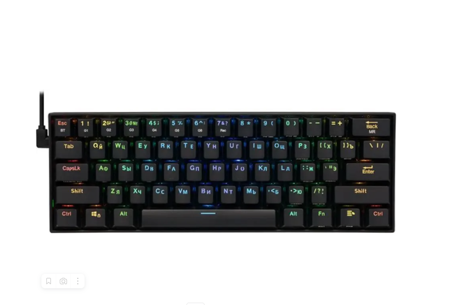 Клавиатура Redragon Draconic, USB, беспроводная, черный