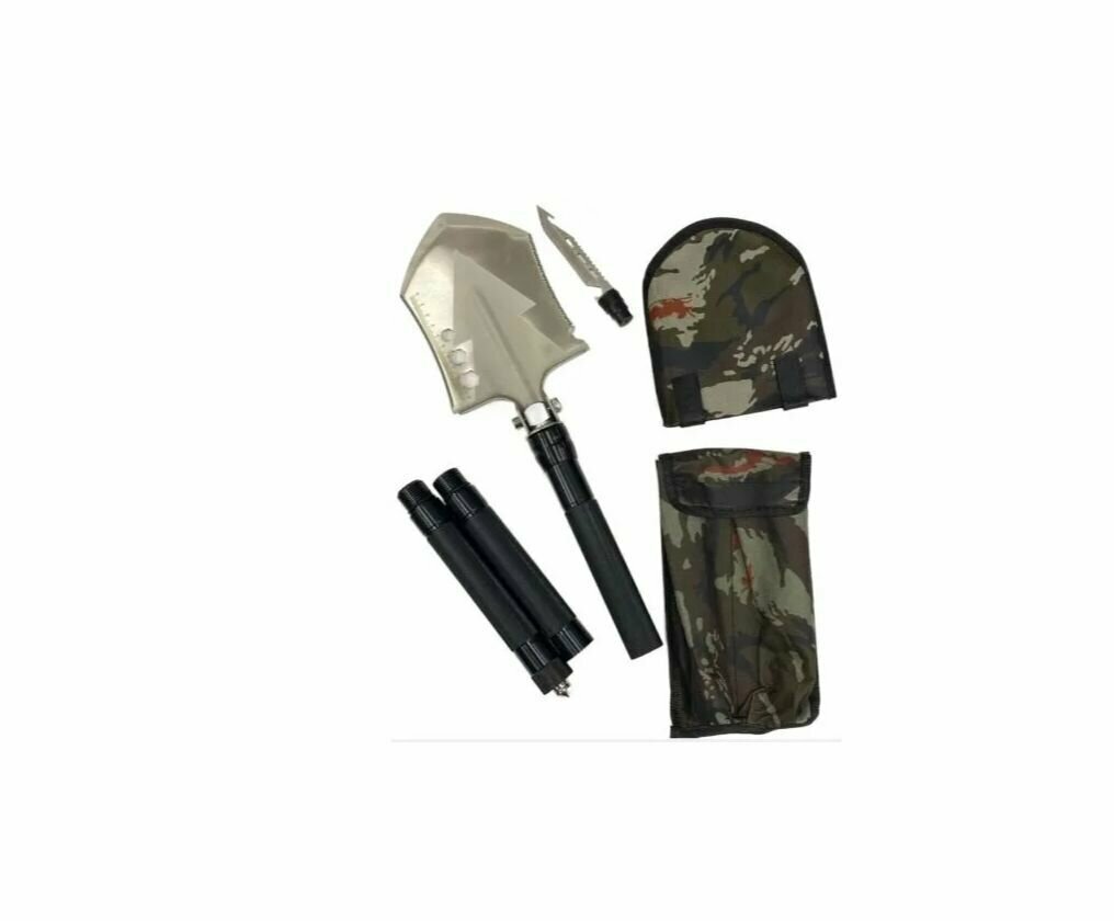 Многофункциональная складная туристическая лопата 10 в 1 стальная, походная,