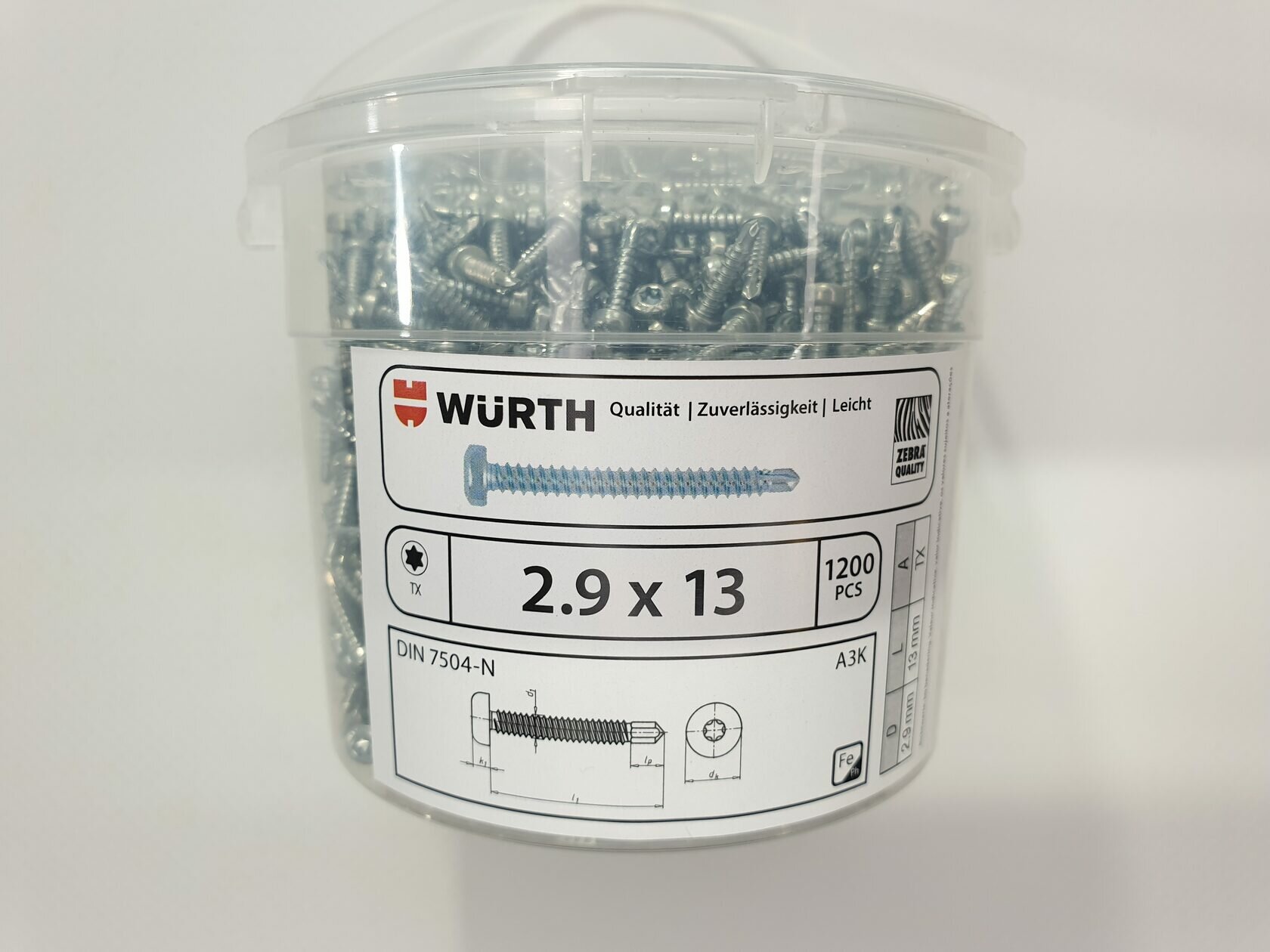Саморез по металлу DIN 7504-N 2.9x13 (1200 pcs) WURTH, Германия