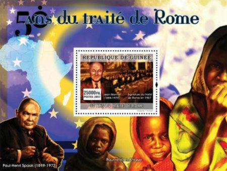 Почтовые марки Гвинея 2007г. "Знаменитости - 50 Лет Римскому Договору" Законы, Юриспруденция MNH