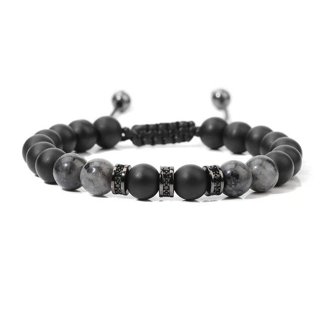 Браслет, гематит, лабрадорит