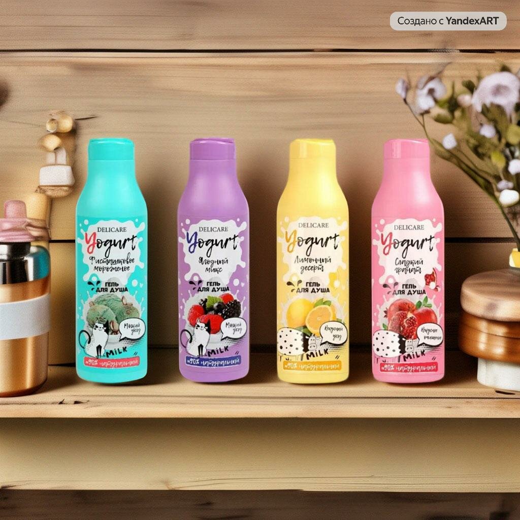 Delicare Набор гелей для душа гель 400 МЛ*4 шт
