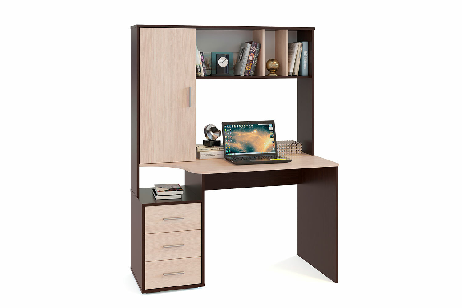 Компьютерный стол Hoff КСТ-16, ЛДСП, 120х160х60 см, цвет беленый дуб / венге