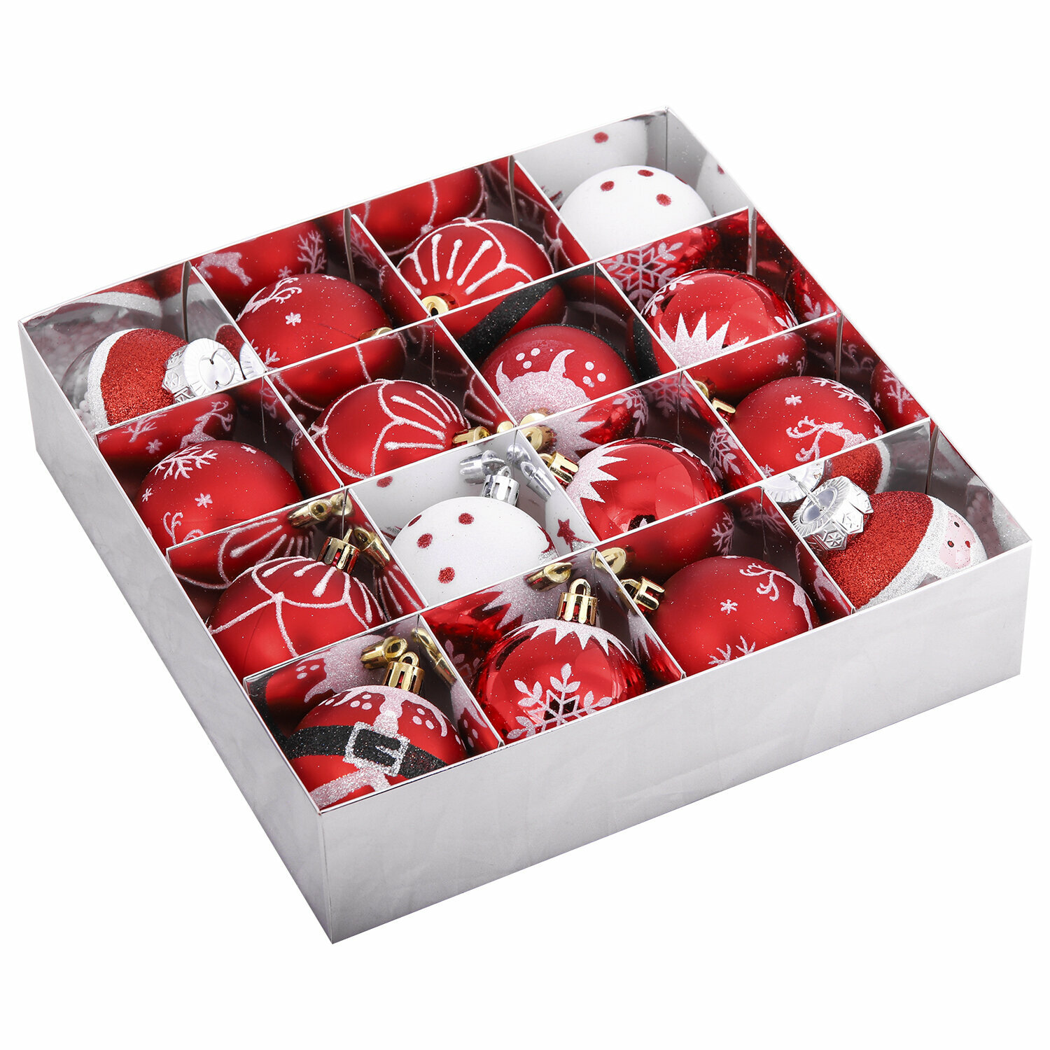 Золотая сказка Шары елочные 16 шт 6 см Русская Зима красный/белый 591984