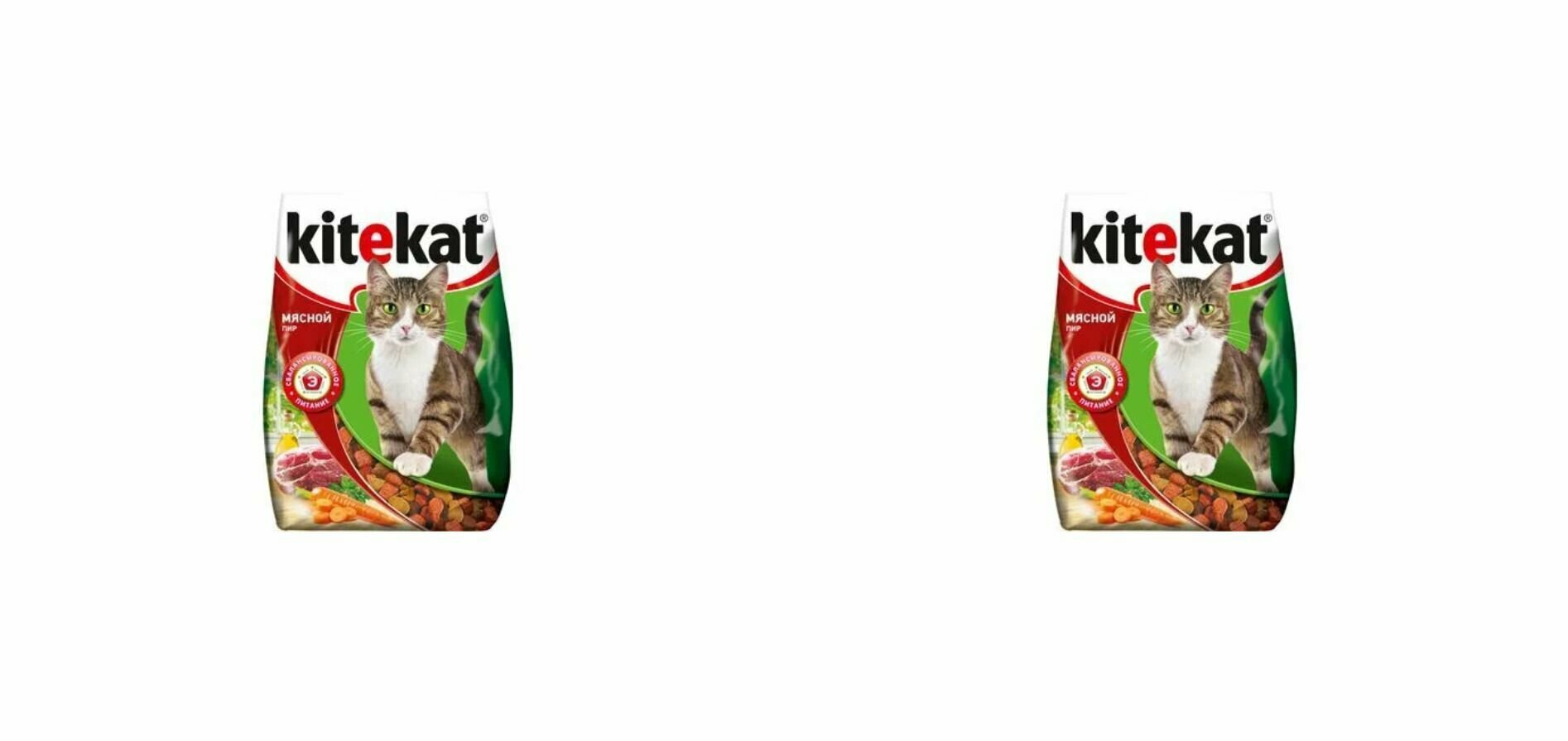 Kitekat Сухой корм для кошек Мясной пир,800 г,2 шт