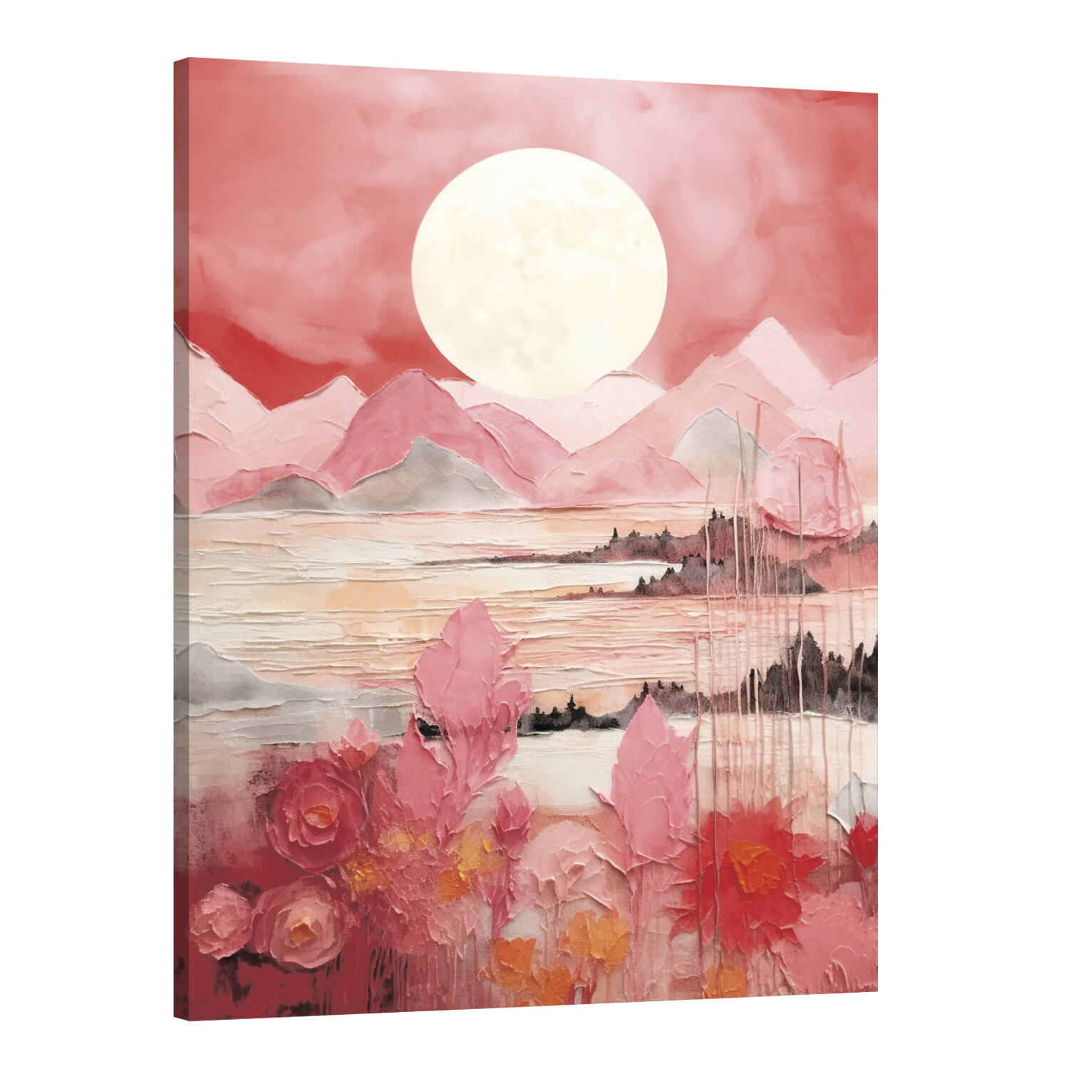 Интерьерная картина 50х70 "Закат в розовых тонах"