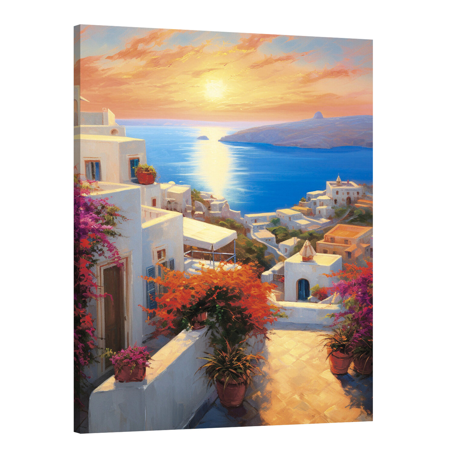 Интерьерная картина 50х70 "Греция: живописные перспективы"