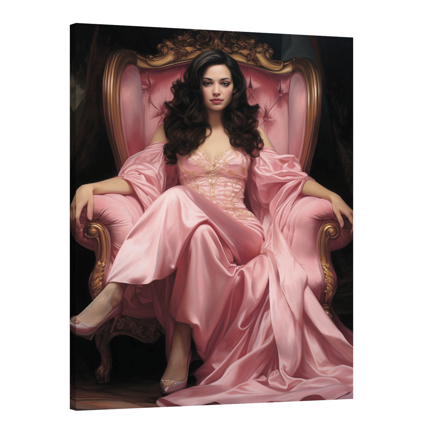 Интерьерная картина 50х70 "Принцесса в розовом платье"