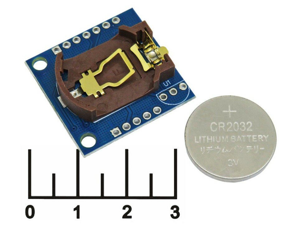 Радиоконструктор Arduino часы реального времени RTC DS1307 I2C + батарейка