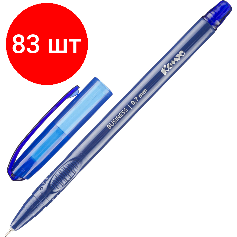 Комплект 83 штук, Ручка шариковая неавтомат. Комус Business, маслян, син. стерж