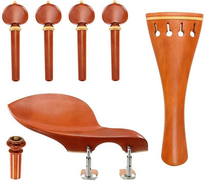 Viola accessory set Acura Meister Preciso AS-ASGRL722 - Preciso grade viola accessory set of boxwood with boxwood trim. Hill pegs, tailpiece of round design, Guarneri chin rest with English mount and inSight end pin.