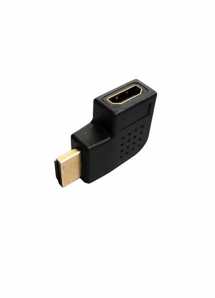 Переходник HDMI-HDMI, угловой направо, черный