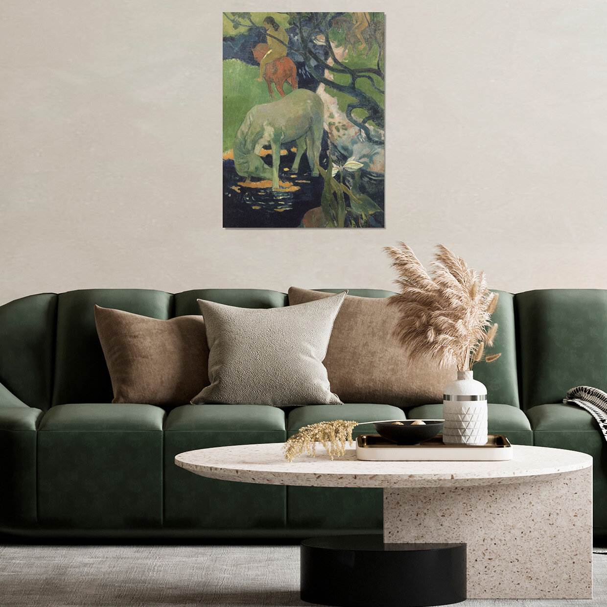 Картина на холсте, репродукция / Гоген Поль - Белая лошадь / Размер 30 x 40 см