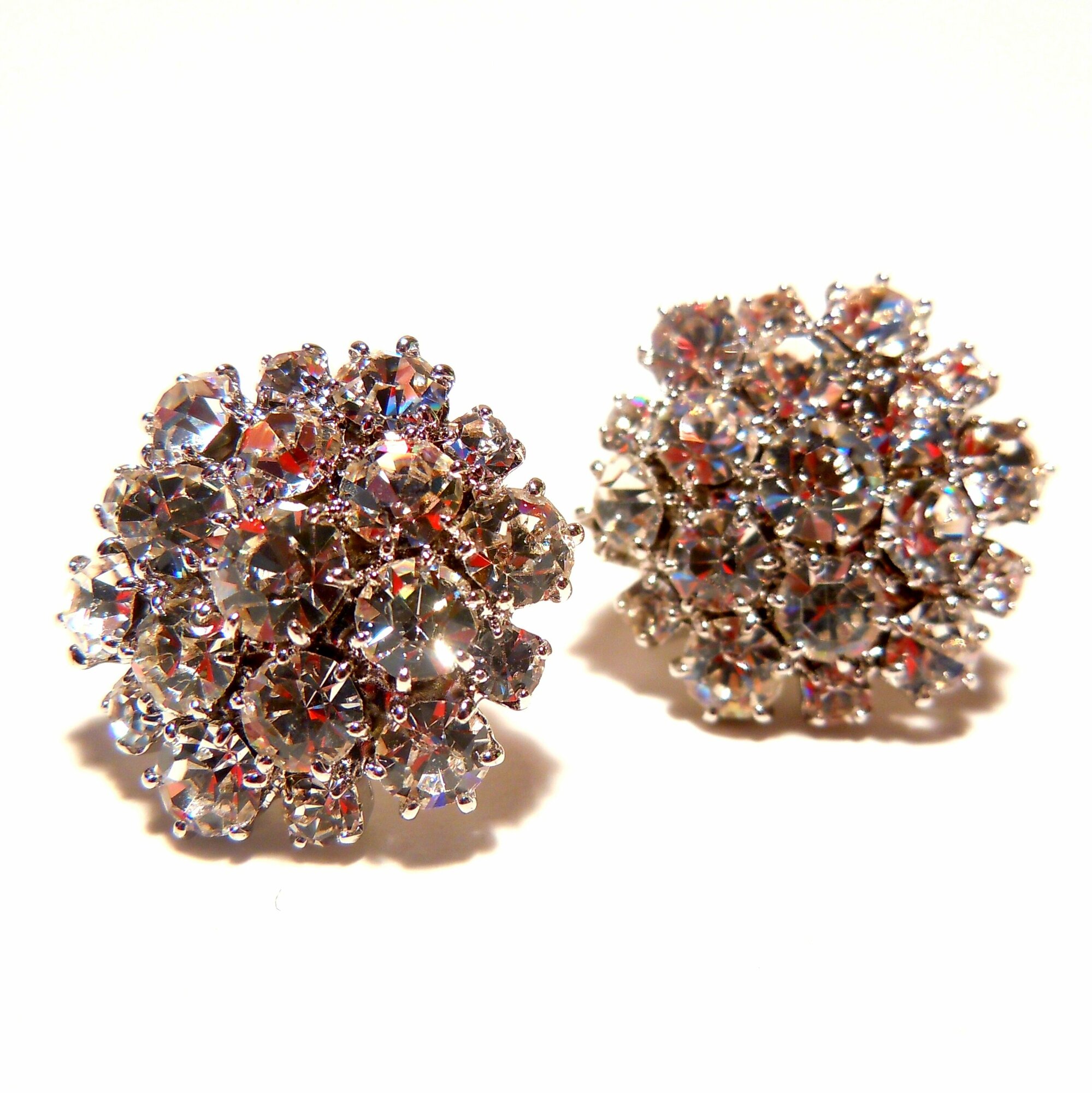 Серьги пусеты, двусторонние Чарующий Рай, кристаллы Preciosa