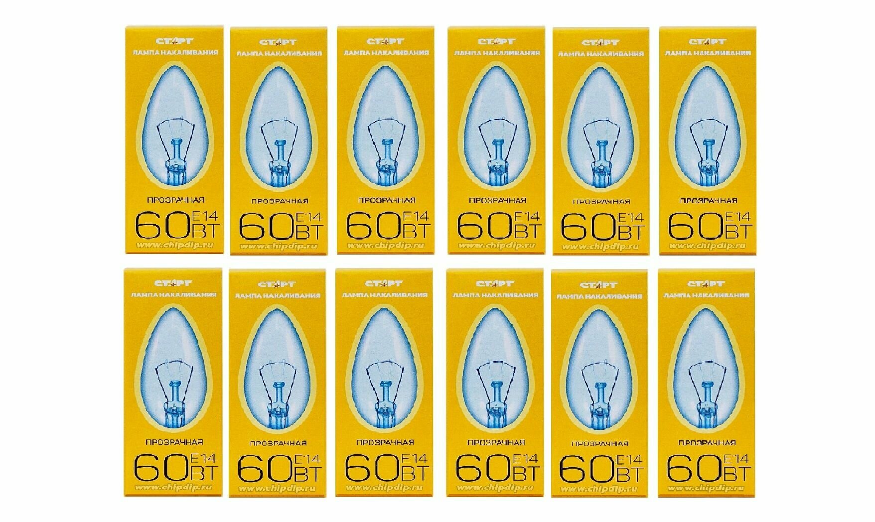 Старт Лампа ДС 60Вт Е14, 12 штук