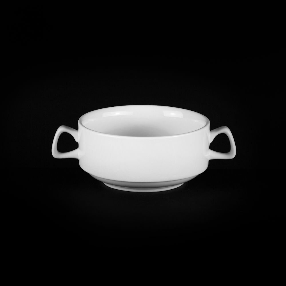 Бульонная чашка фарфоровая "Chan Wave" 300мл с 2-мя ручками